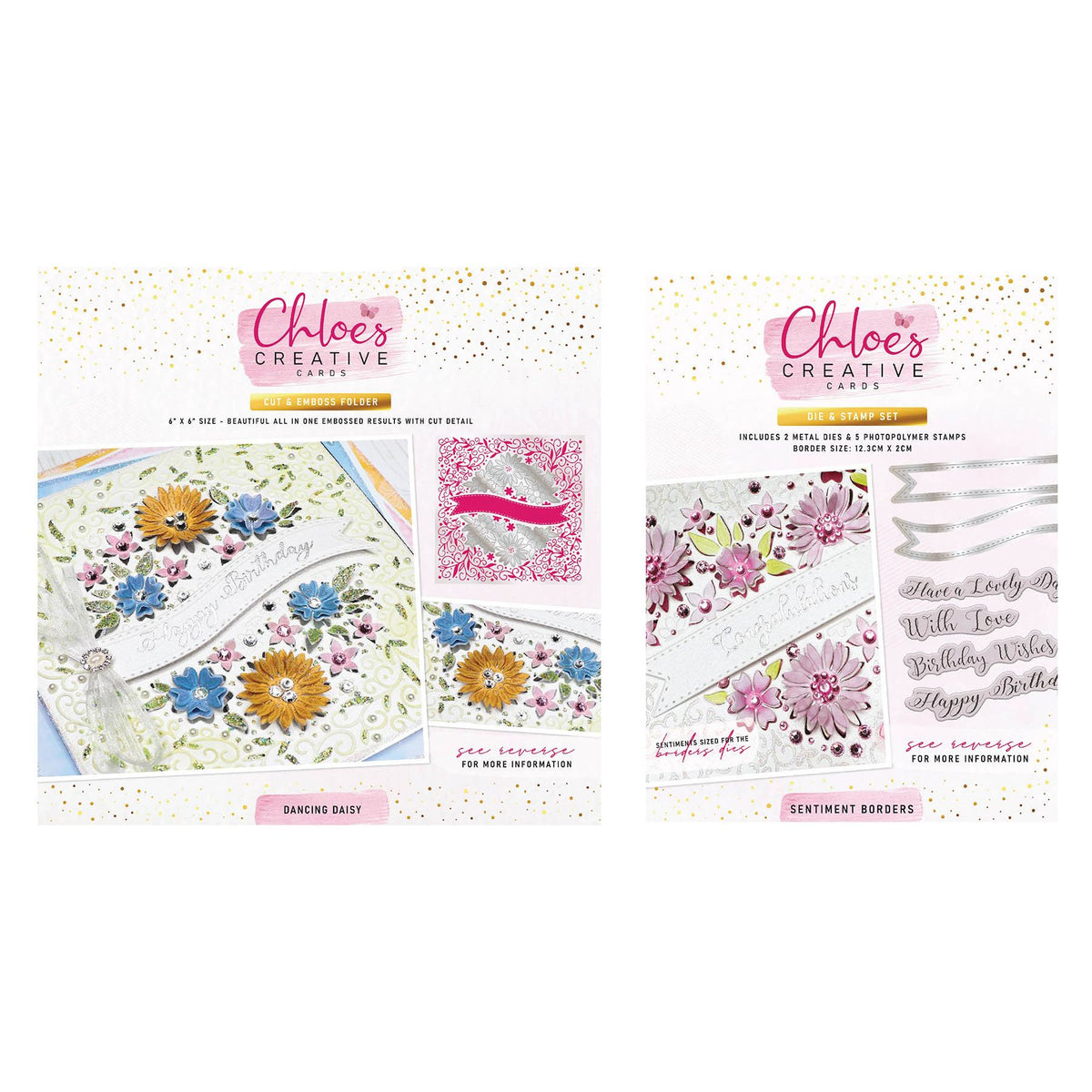 Chloe's Creative Cards Dancing Daisy Sentiments Dies, Stamps and Cut a ...