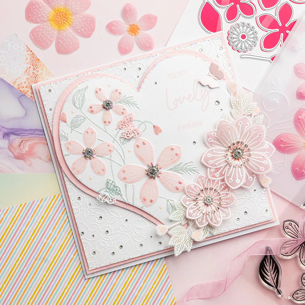 Chloe's Creative Cards Flower Swirl Folder, Stamp and Die Set c-3dembd ...