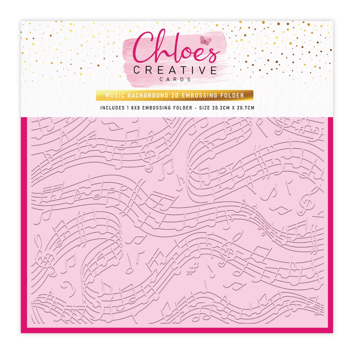 Chloe's Creative Cards Music Background 8x8 Embossing Folder c-8emb-mu ...