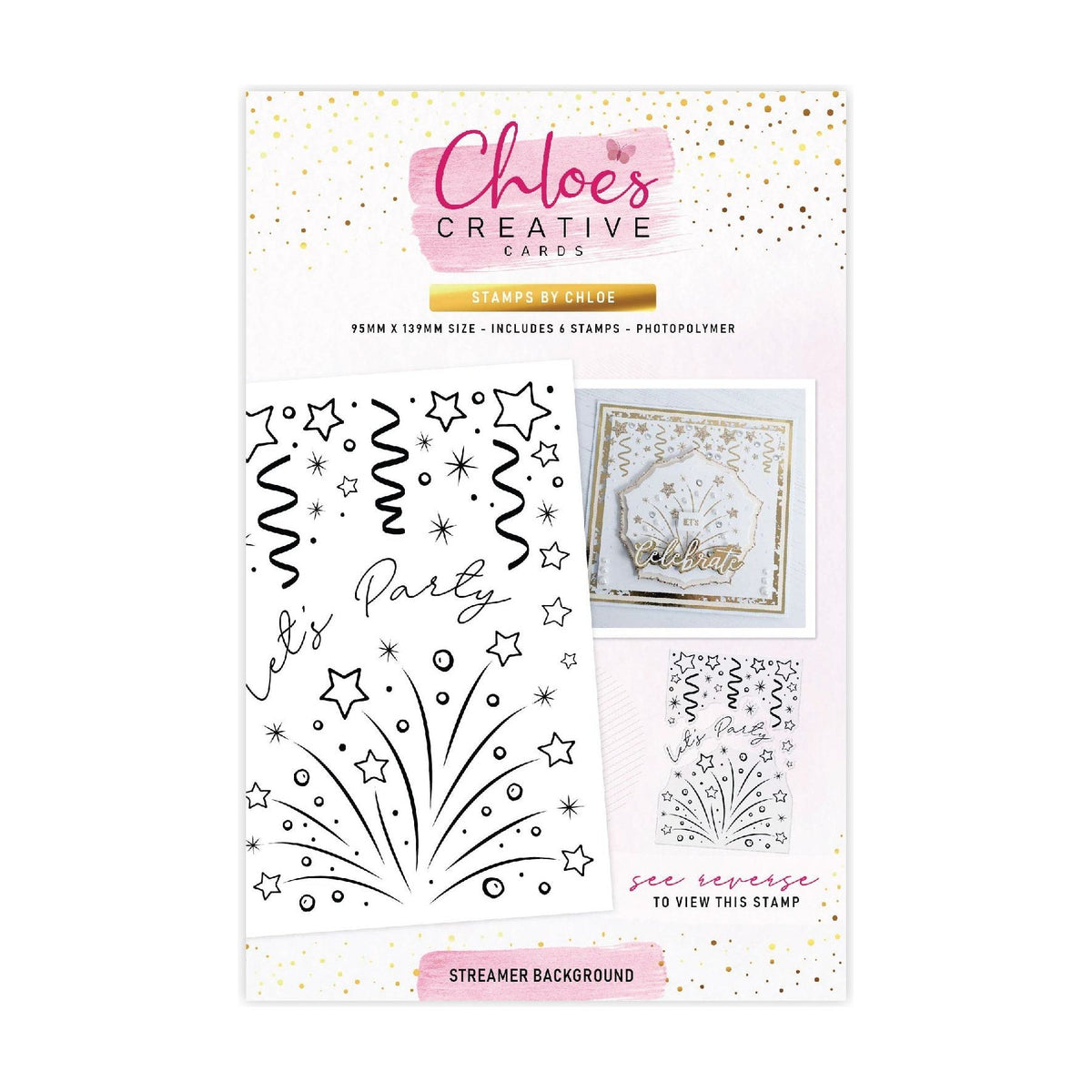 Chloe's Creative Cards Streamer Background Clear Stamps c-stam-streame ...