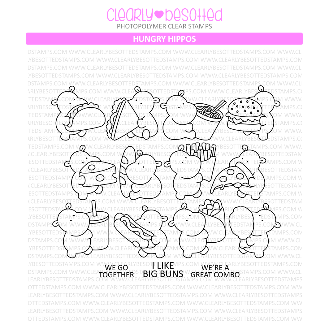Clearly Besotted Hungry Hippos Clear Stamps – Simon Says Stamp