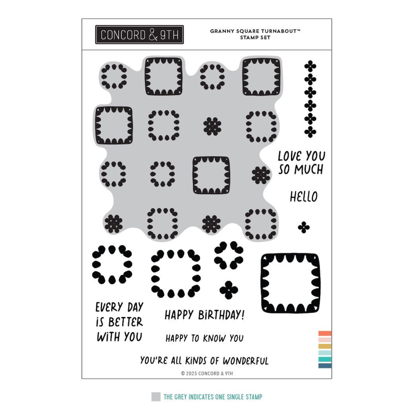 Concord & 9th Granny Square Turnabout Stamps and Dies Bundle – Simon ...
