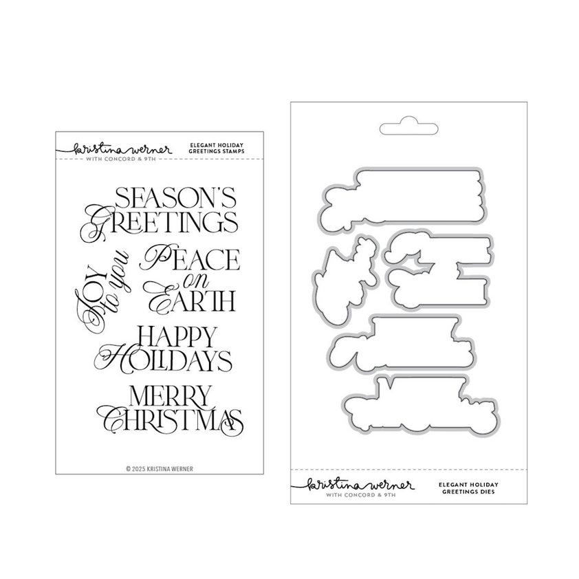 Concord & 9th Kristina Werner Elegant Holiday Greetings Stamp and Die ...