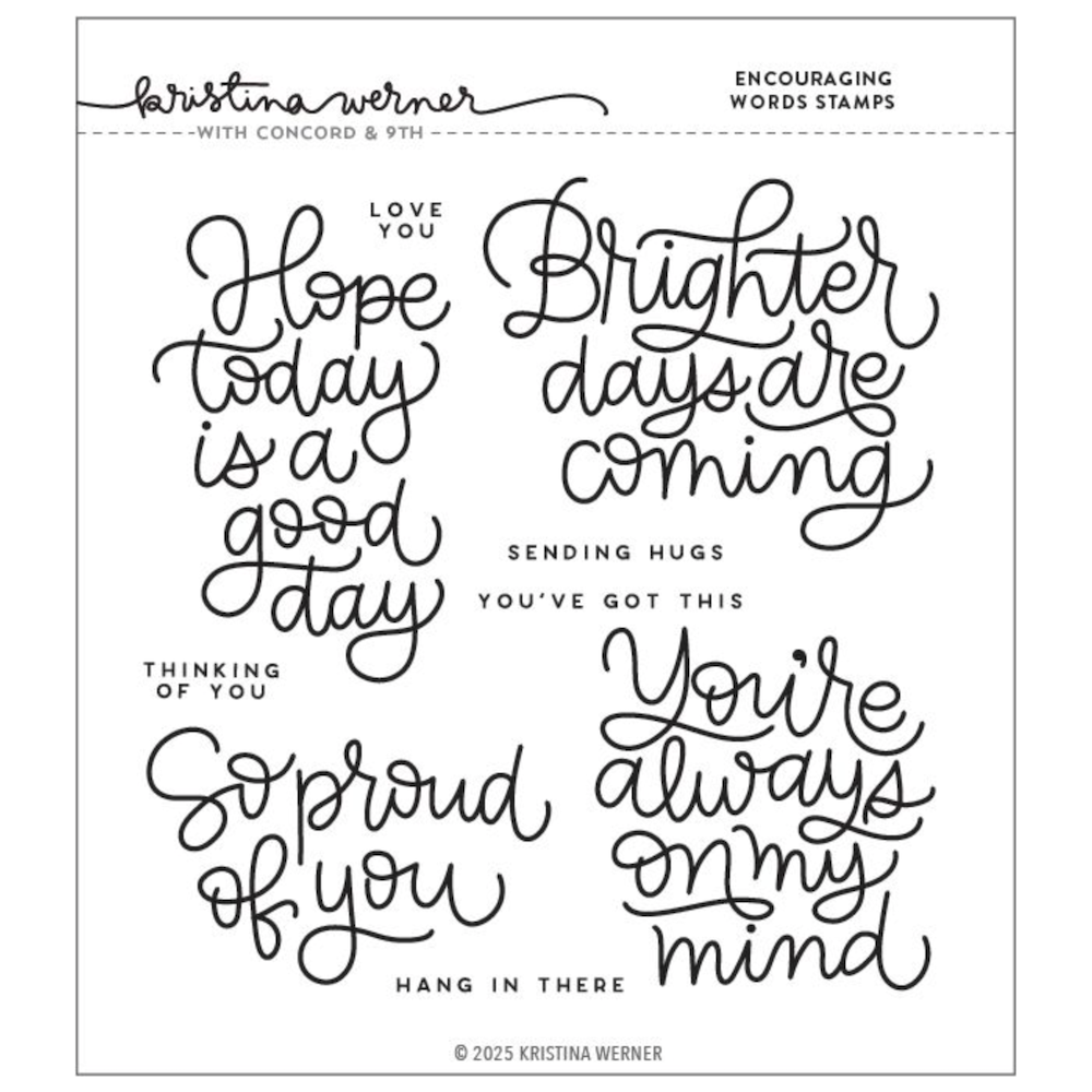 Concord & 9th Kristina Werner Encouraging Words Clear Stamp Set kw1078 ...