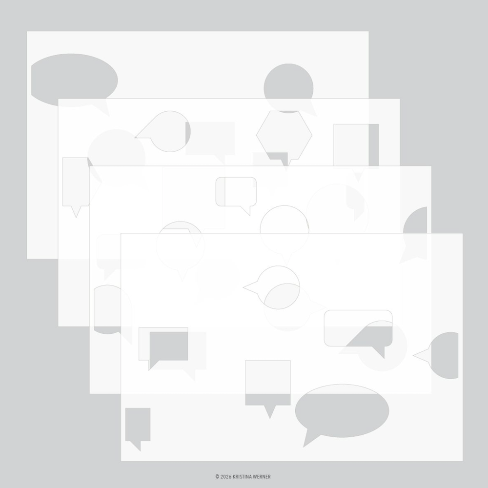 Concord & 9th Kristina Werner Just Talking Stencil Set kw1253 – Simon ...