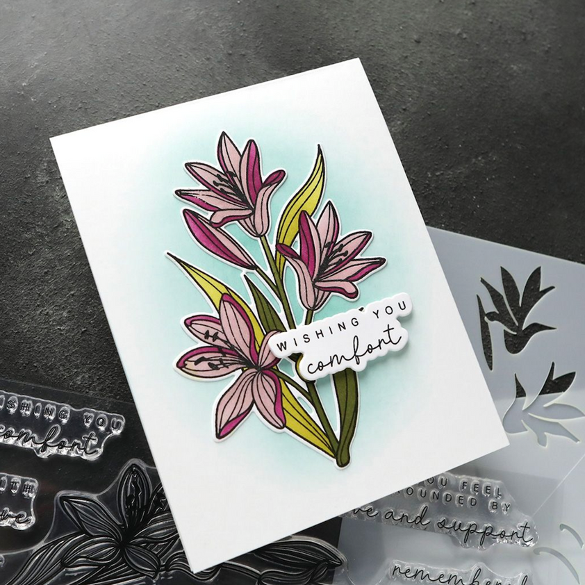 Concord & 9th Kristina Werner Long Line Lilies Stamps Dies and Stencil ...
