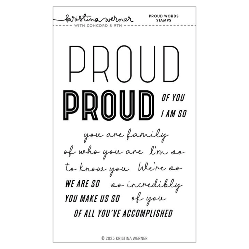 Concord & 9th Kristina Werner Proud Words Stamp and Die Bundle – Simon ...