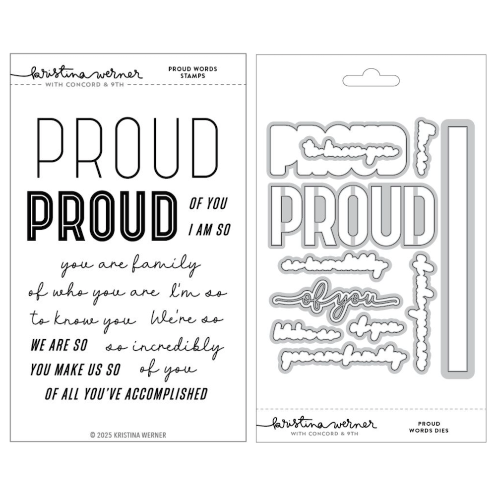Concord & 9th Kristina Werner Proud Words Stamp and Die Bundle – Simon ...