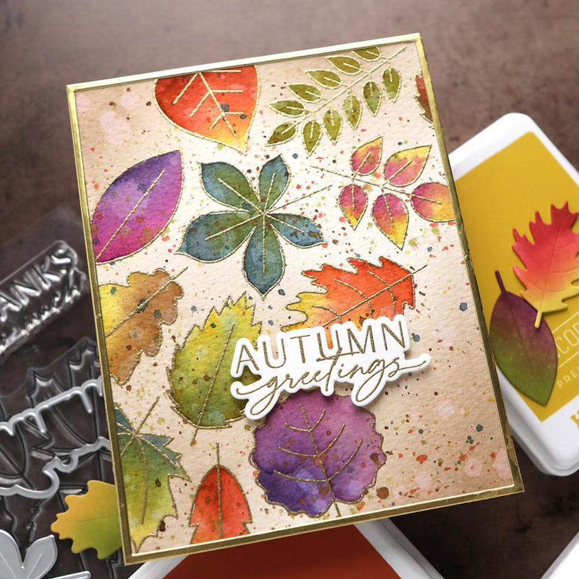 Concord & 9th Kristina Werner Thankful Leaves Stamps Dies and Stencils ...