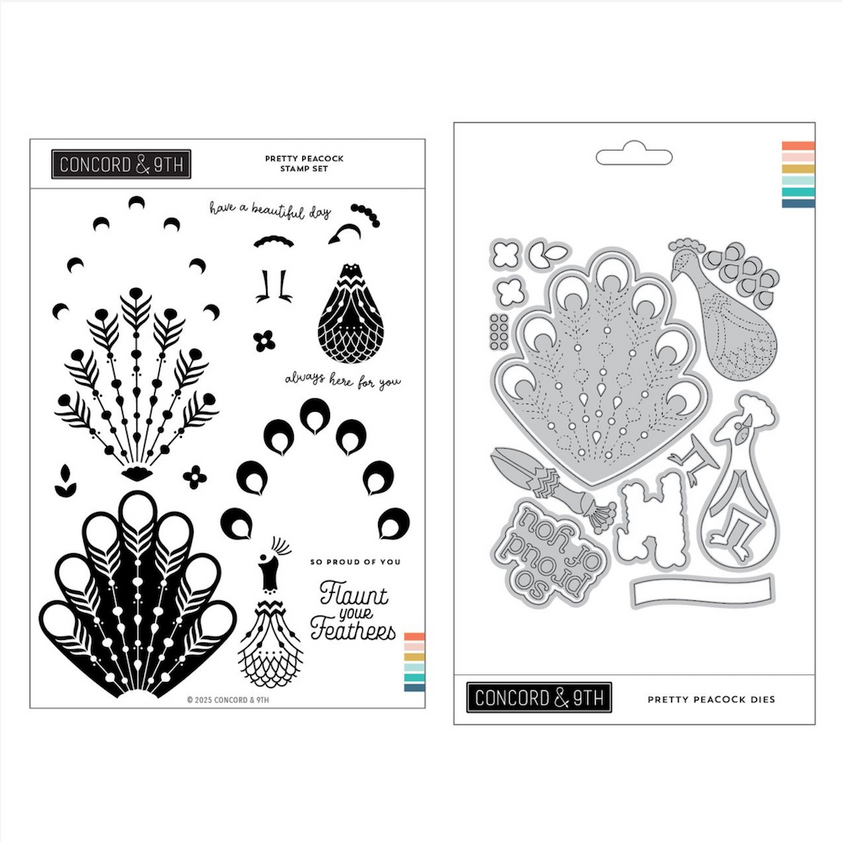 Concord & 9th Pretty Peacock Stamps and Dies Bundle – Simon Says Stamp
