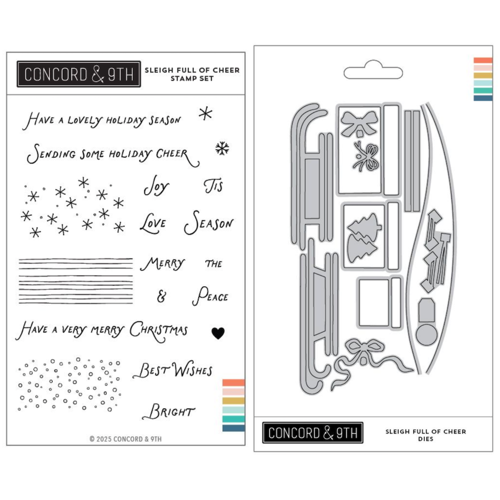 Concord & 9th Sleigh Full of Cheer Stamp and Die Bundle – Simon Says Stamp