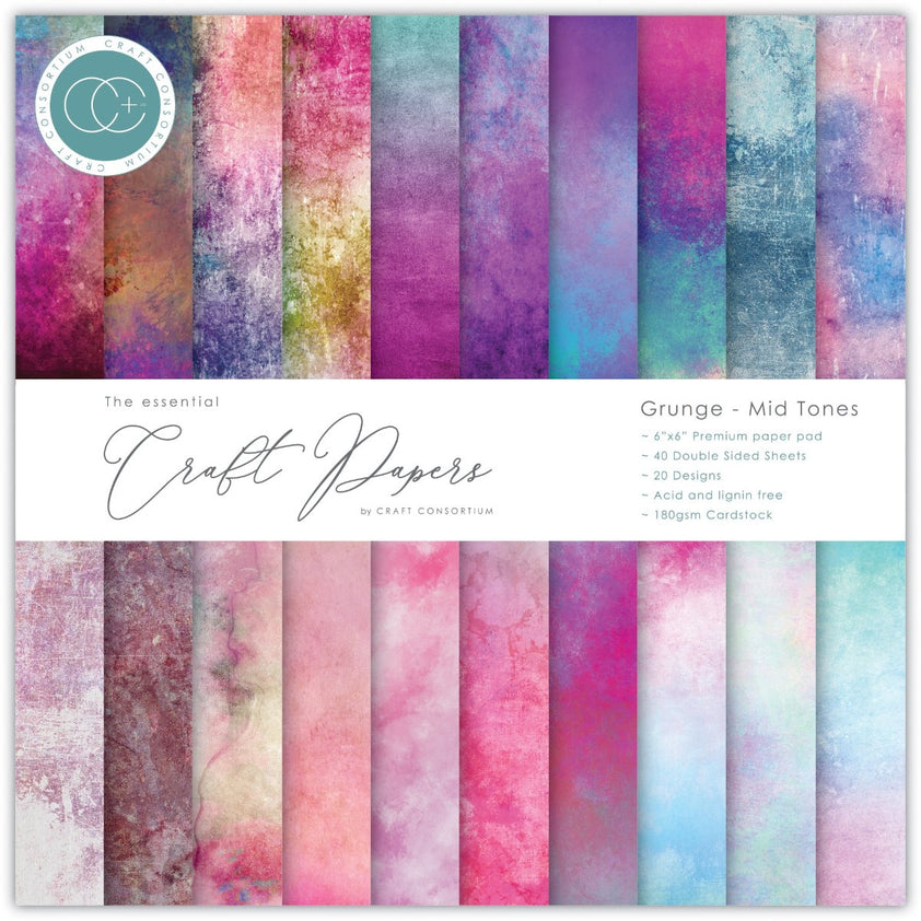 Craft Consortium Grunge Mid Tones 6 x 6 Paper Pad ccepad032b – Simon ...