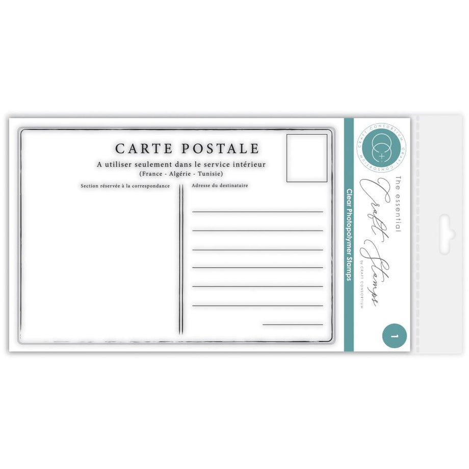 postcard layout stamp
