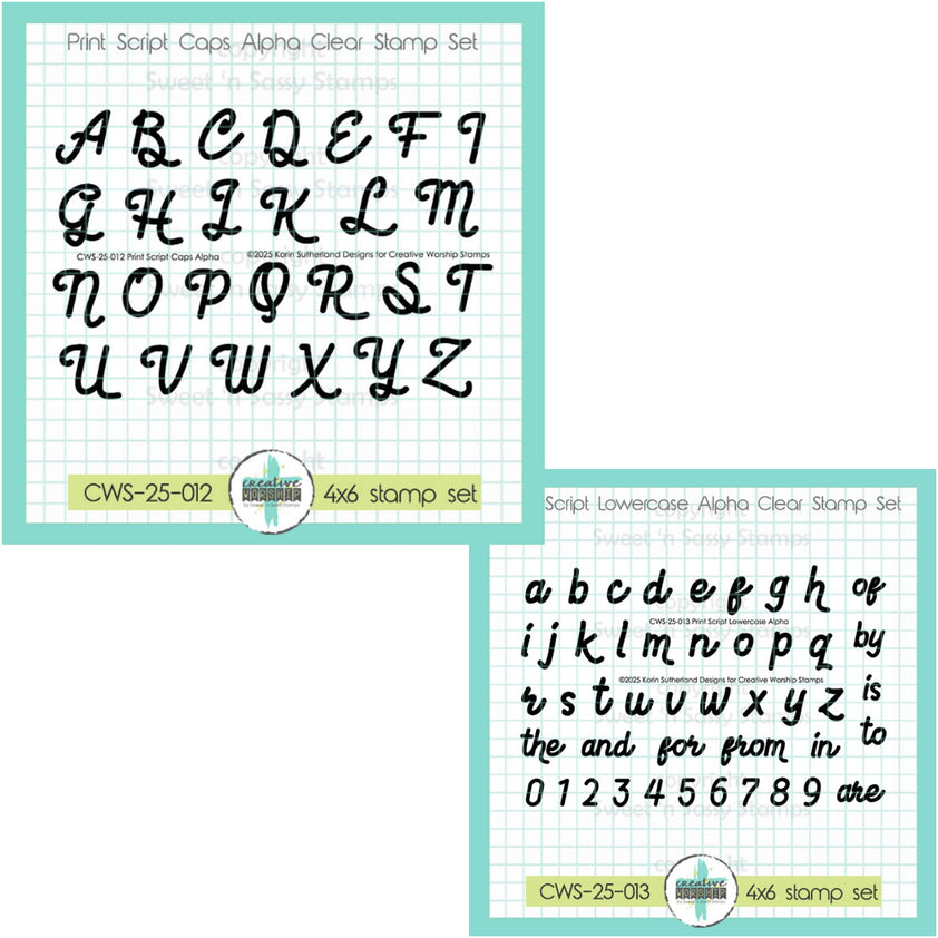 Creative Worship Print Script Alpha Clear Stamps Bundle – Simon Says Stamp