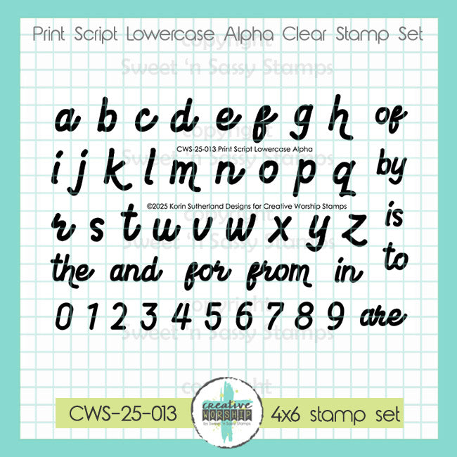 Creative Worship Print Script Lowercase Alpha Clear Stamps cws-25-013 ...