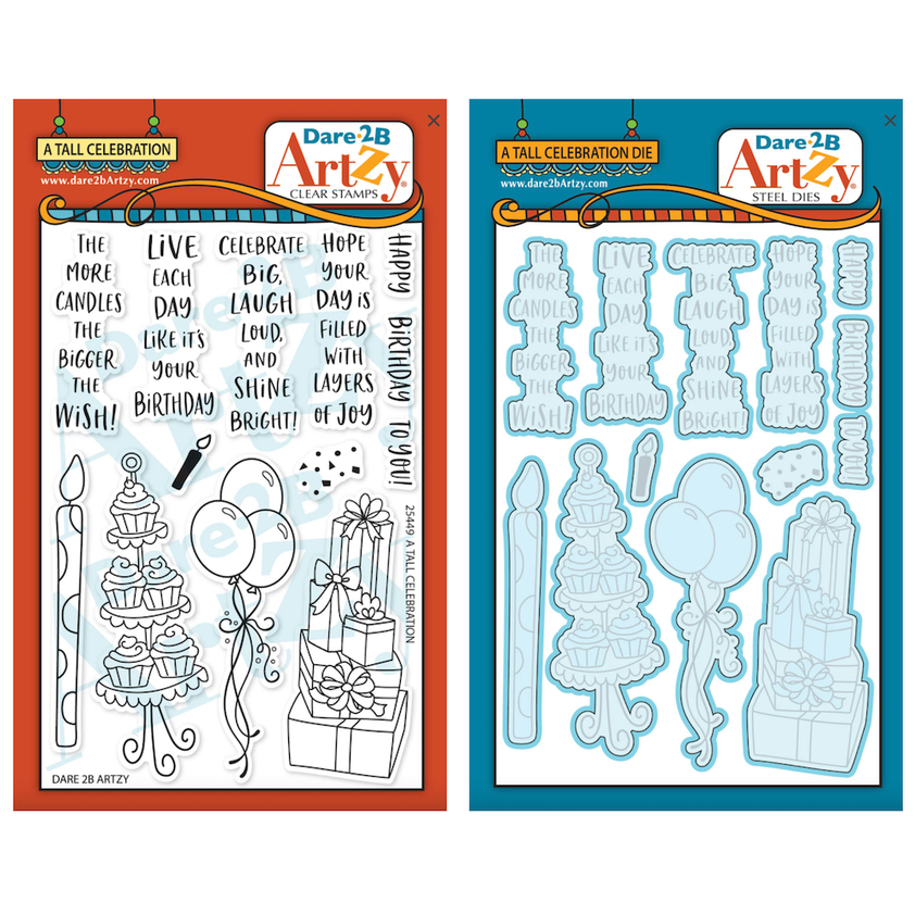 Dare 2B Artzy Tall Celebration Stamps and Dies Bundle – Simon Says Stamp
