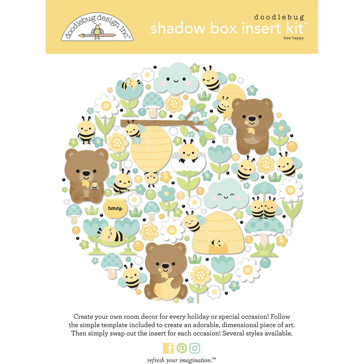 Doodlebug Bee Happy Shadow Box Kit 8857 – Simon Says Stamp