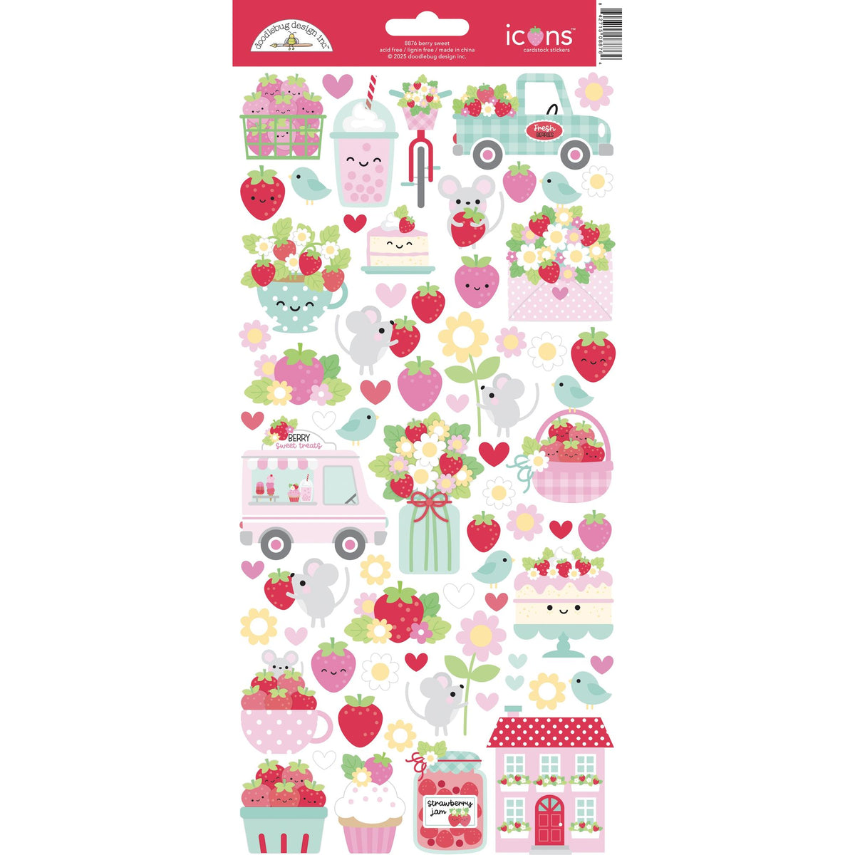 Doodlebug Berry Sweet Icons Stickers 8876 – Simon Says Stamp