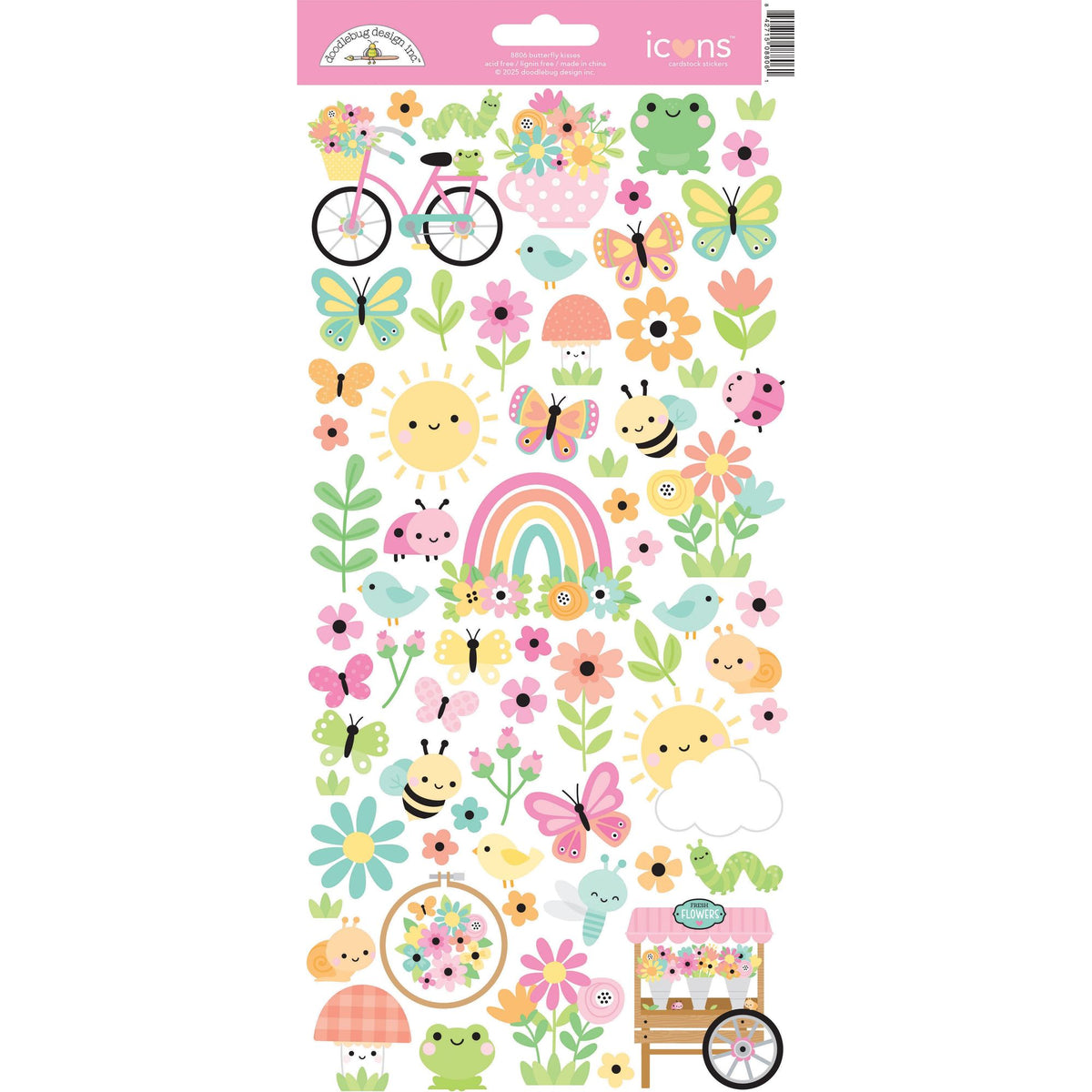 Doodlebug Butterfly Kisses Icons Stickers 8806 – Simon Says Stamp