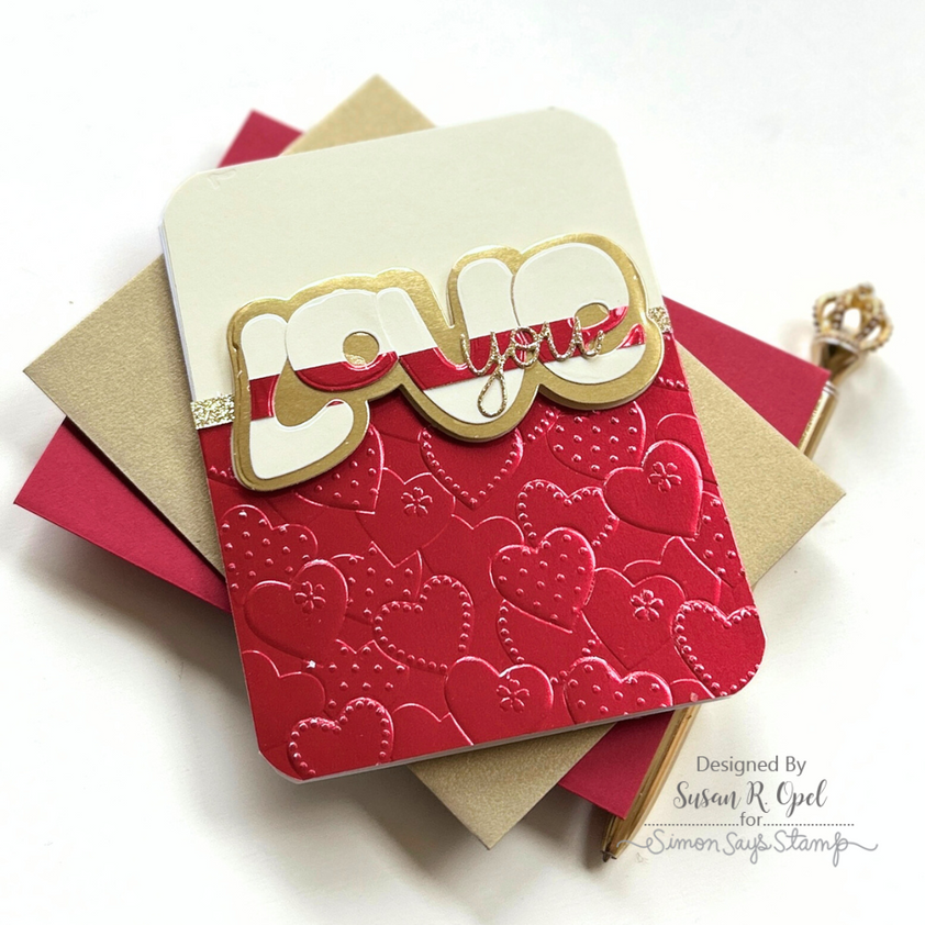 Simon Says Stamp Embossing Folder and Cutting Dies Dotted Hearts sfd45