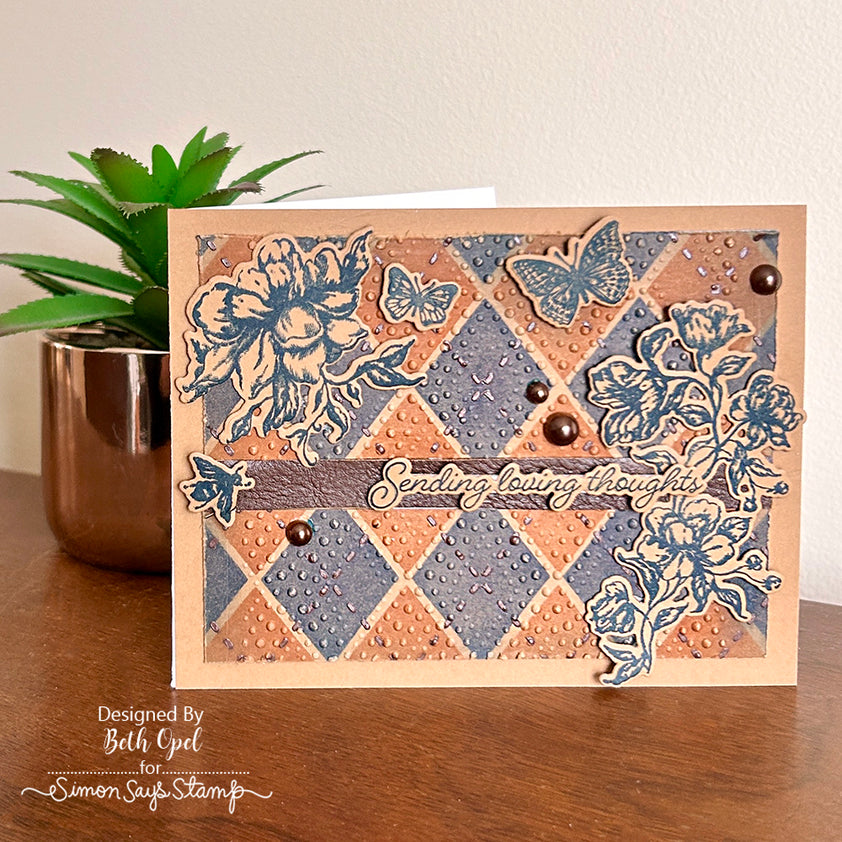 Simon Says Stamp Embossing Folder Dotty Diamonds sf459 Rain Or Shine