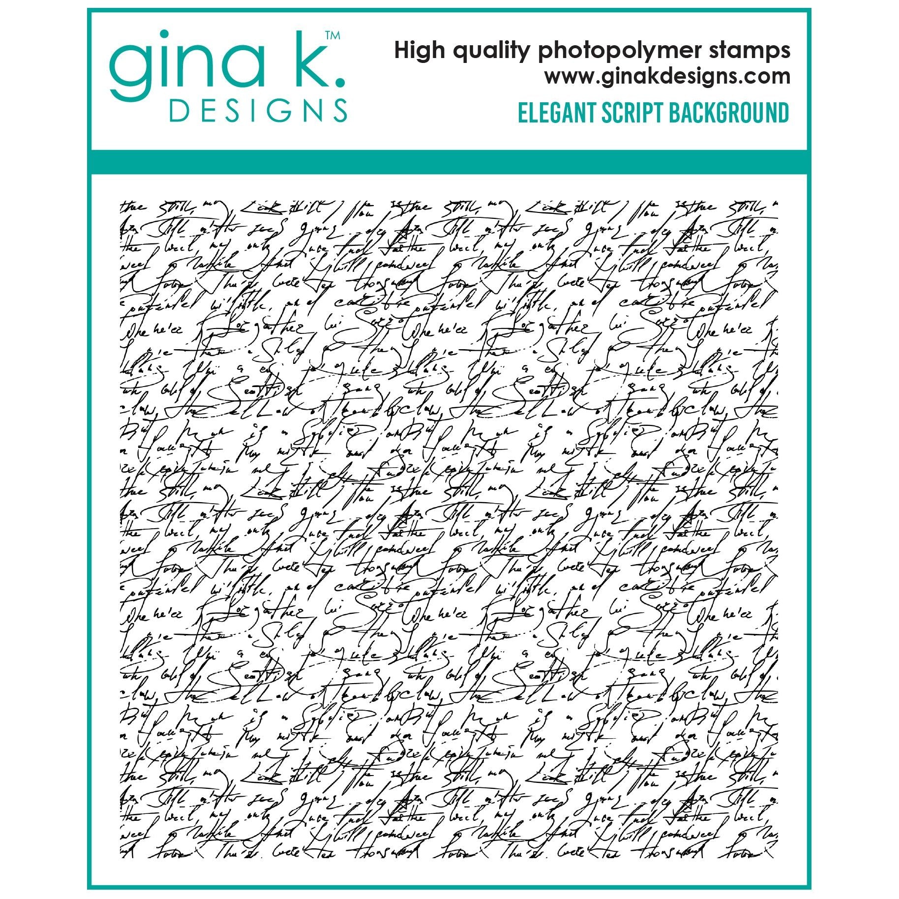 Gina K Designs Elegant Script Background Clear Stamp gkd196 – Simon ...