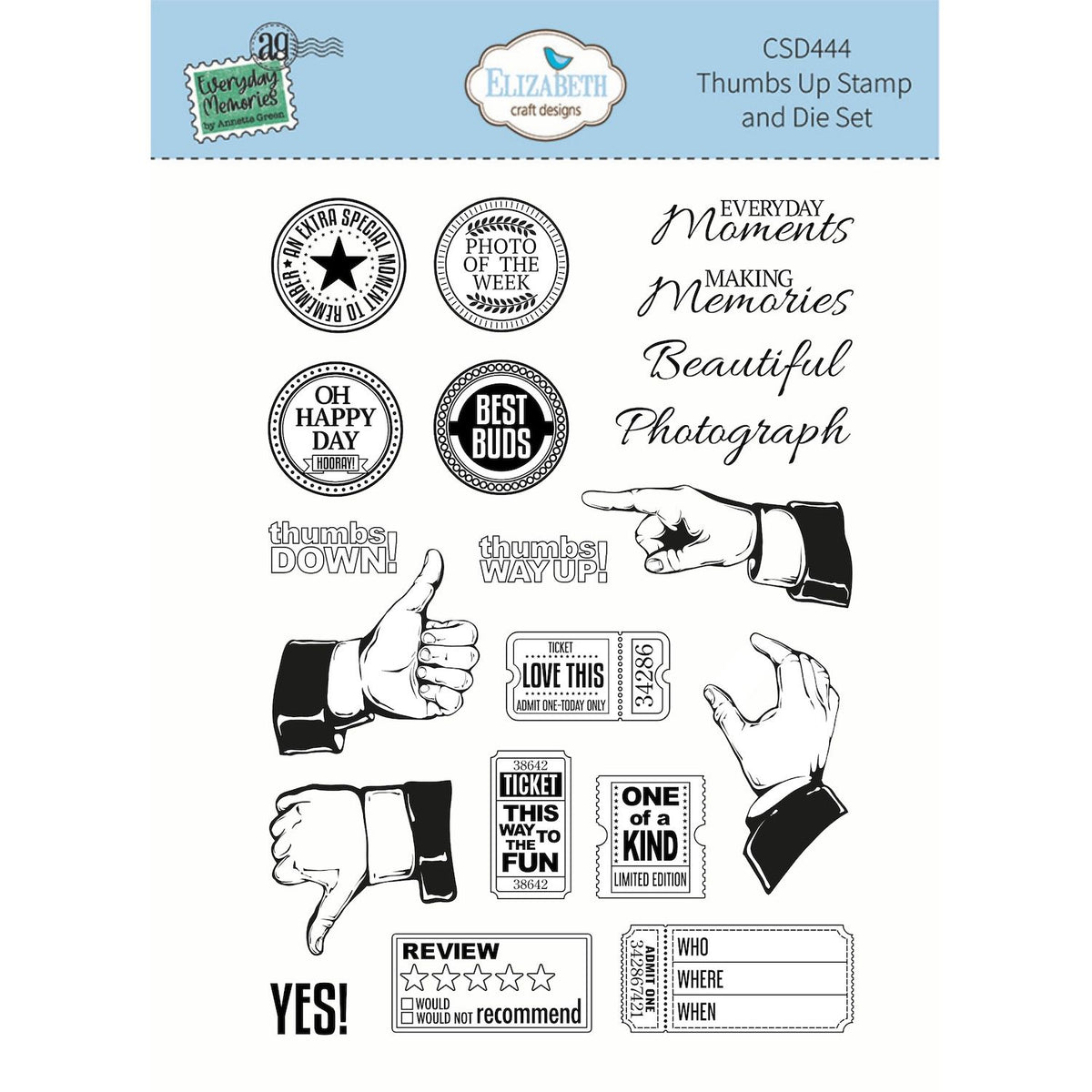 Elizabeth Craft Designs Thumbs Up Stamp and Die Set csd444 – Simon Says ...