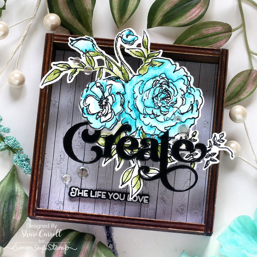 Tim Holtz Floral Outlines Stamps with Simon Says Stamp Dies Bundle set