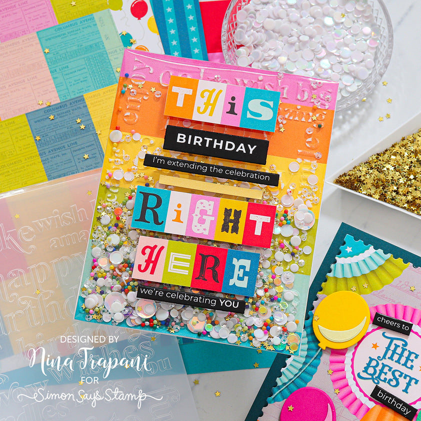Simon Says Stamp Embossing Folder Birthday Sentiments sf528