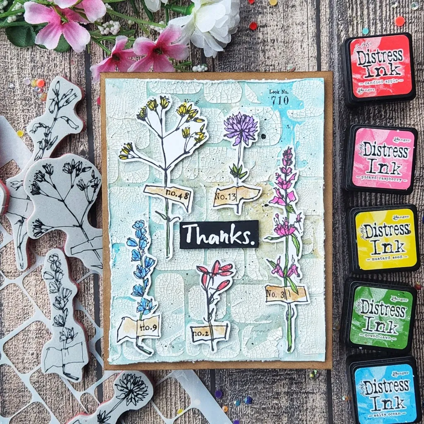 Tim Holtz Forgotten Garden Stamps with Simon Says Stamp Dies Bundle se