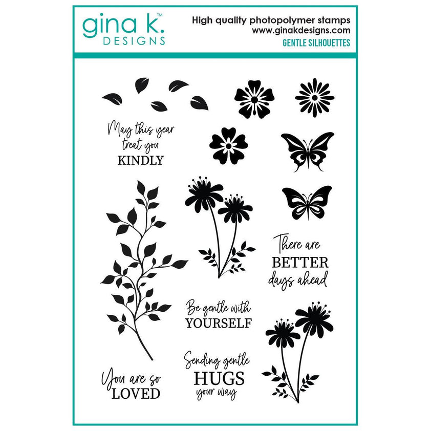 Gina K Designs Gentle Silhouettes Stamps and Dies Bundle gkdie0514 ...