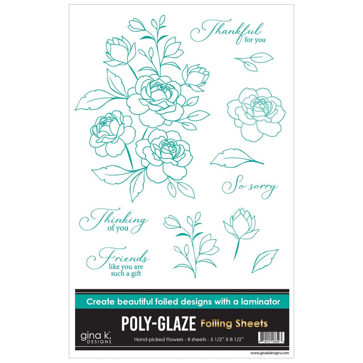 Gina K Designs Hand-Picked Flowers Poly-Glaze Foiling Sheets pgf41 ...