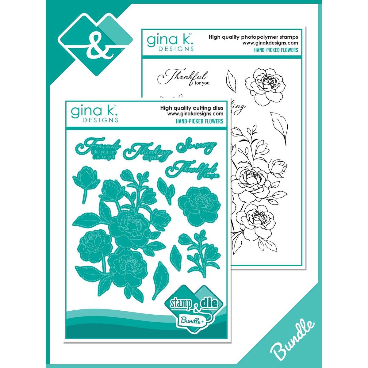 Gina K Designs Hand-Picked Flowers Stamps and Dies Bundle gkdie0534 ...