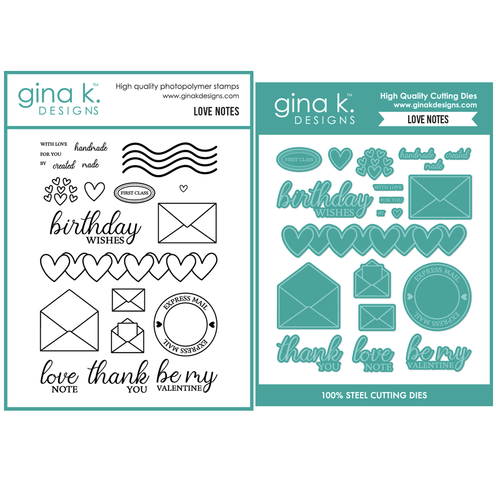 Gina K Designs Love Notes Stamps and Dies – Simon Says Stamp
