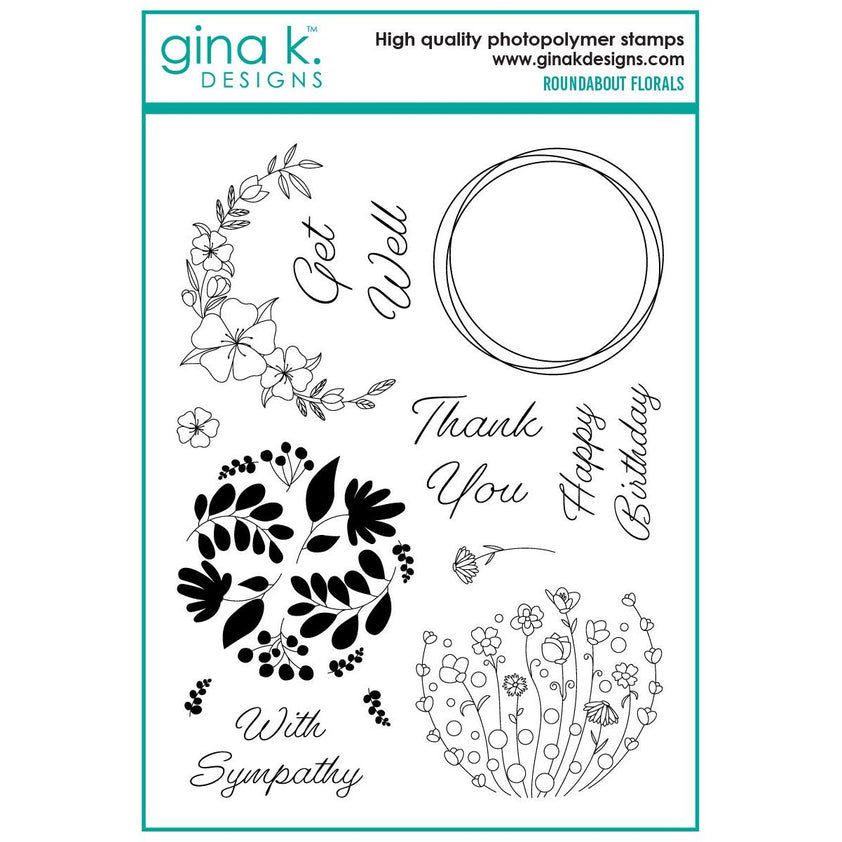 Gina K Designs Roundabout Florals Stamps dw34 – Simon Says Stamp