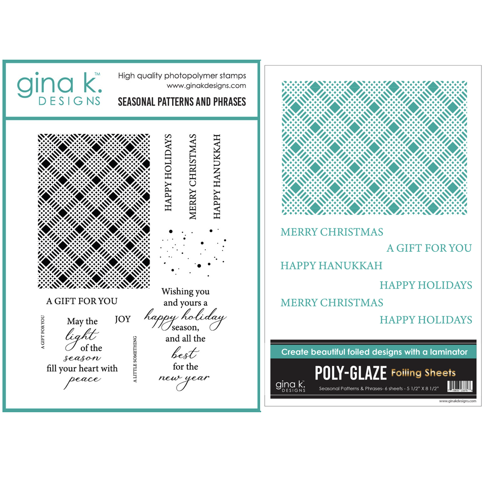 Gina K Designs Seasonal Patterns and Phrases Stamps and Poly-Glaze ...