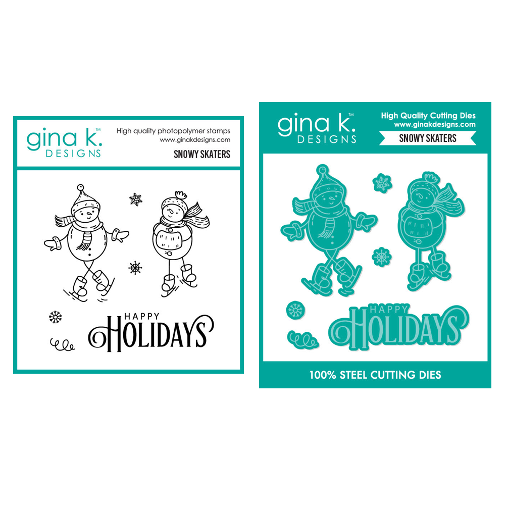 Gina K Designs Snowy Skaters Stamps and Dies – Simon Says Stamp