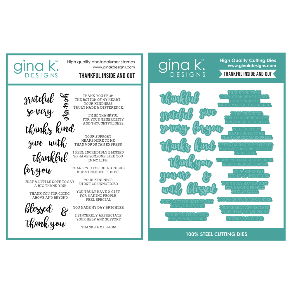 Gina K Designs Thankful Inside and Out Stamps and Dies – Simon Says Stamp