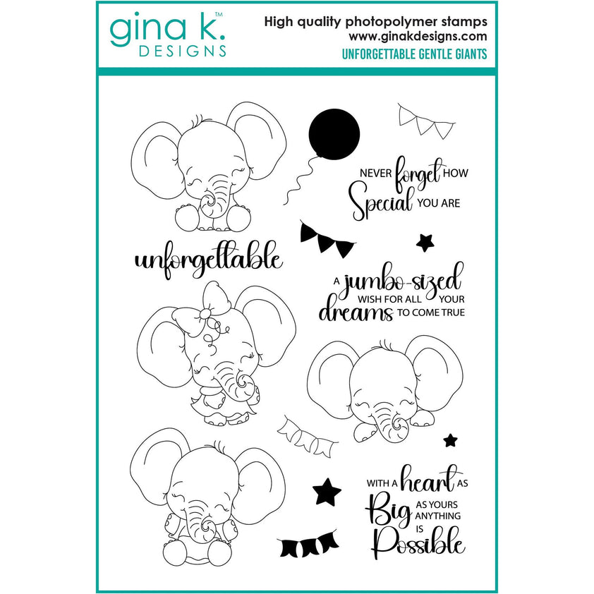 Gina K Designs Unforgettable Gentle Giants Stamps dg09* – Simon Says Stamp