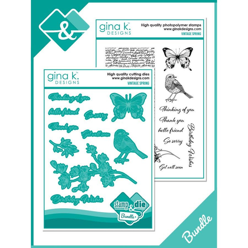 Gina K Designs Vintage Spring Stamps and Dies Bundle gkdie0520 – Simon ...