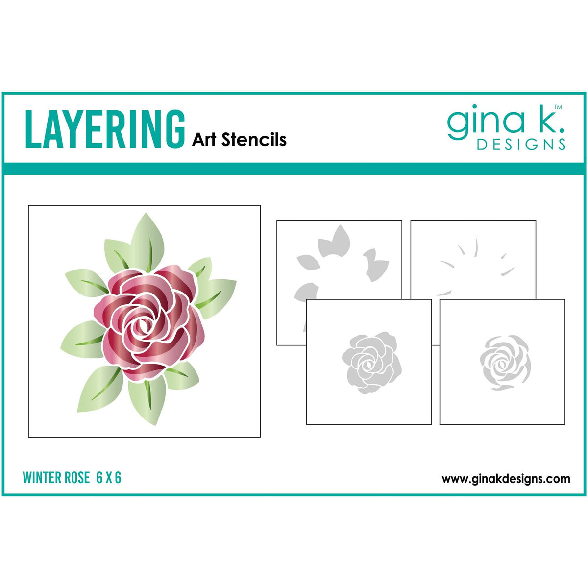 Gina K Designs Winter Rose Layering Stencils gkdst88 – Simon Says Stamp
