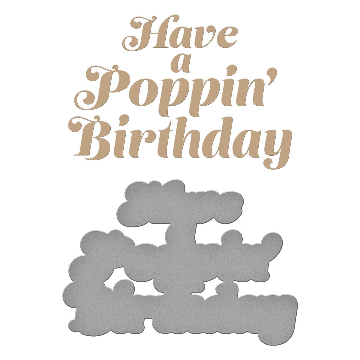 Spellbinders Glimmering Poppin Birthday Hot Foil Plate and Die Set GLP ...