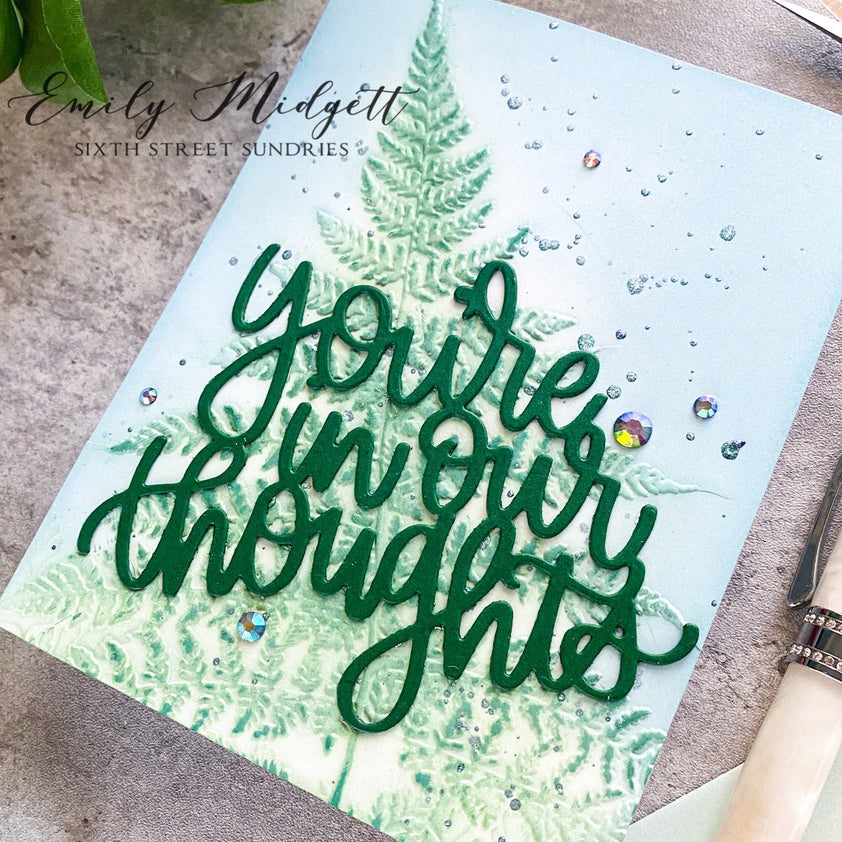 Simon Says Stamp Embossing Folder Golden Fern sf314 Just a Note