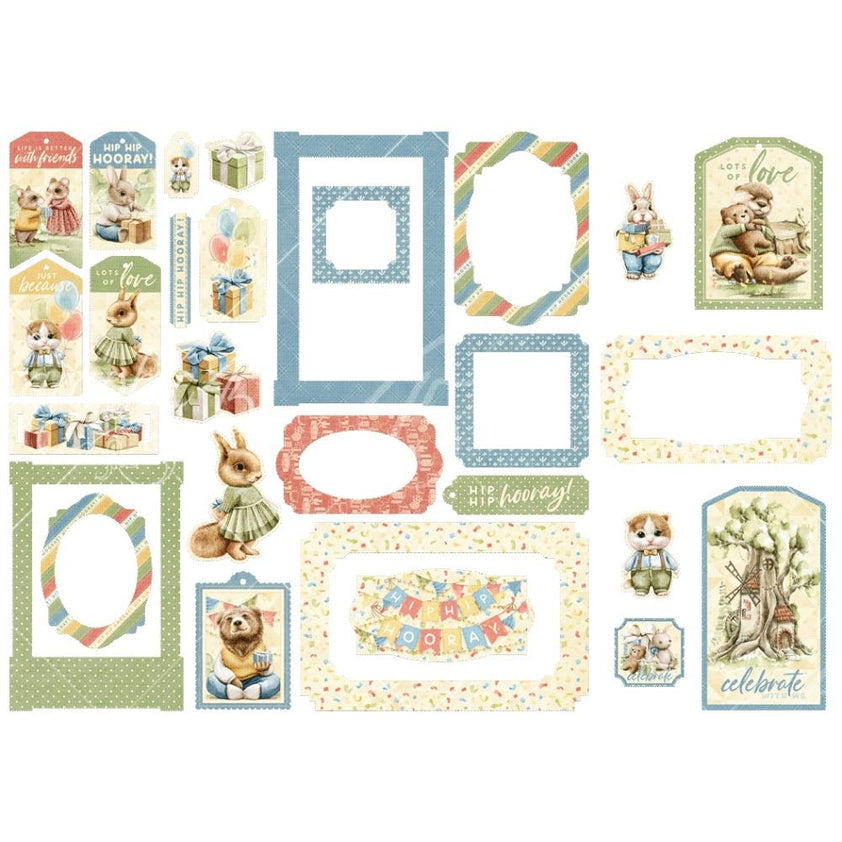 Graphic 45 Hip Hip Hooray Tags and Frames Die Cut Assortment 4502993 ...