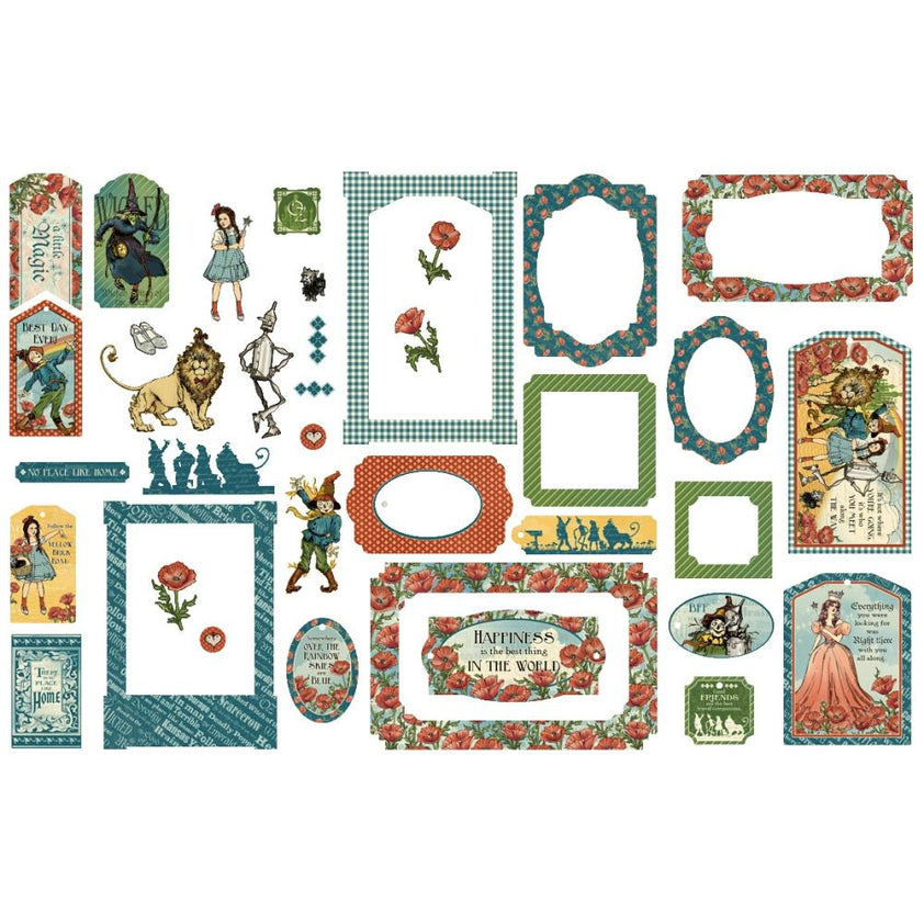 Graphic 45 Wonder Of OZ Tags and Frames Die Cut Assortment 4503125 ...