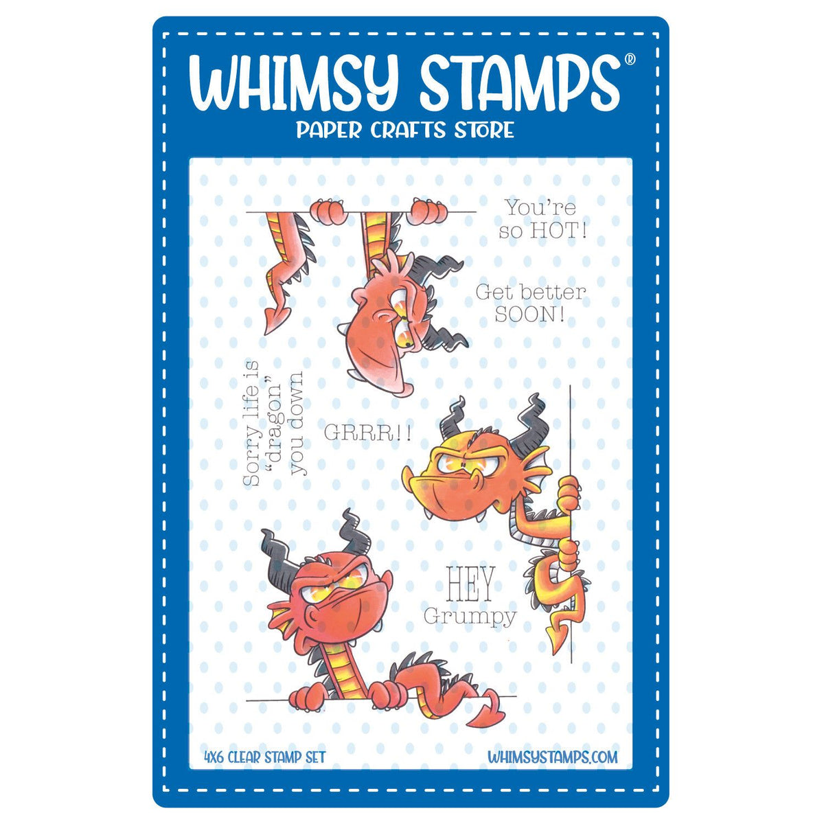 Whimsy Stamps Grumpy Dragons Clear Stamps dp1006a – Simon Says Stamp