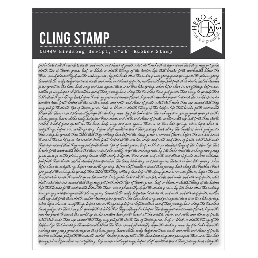 Hero Arts Birdsong Script Cling Stamp cg949 – Simon Says Stamp