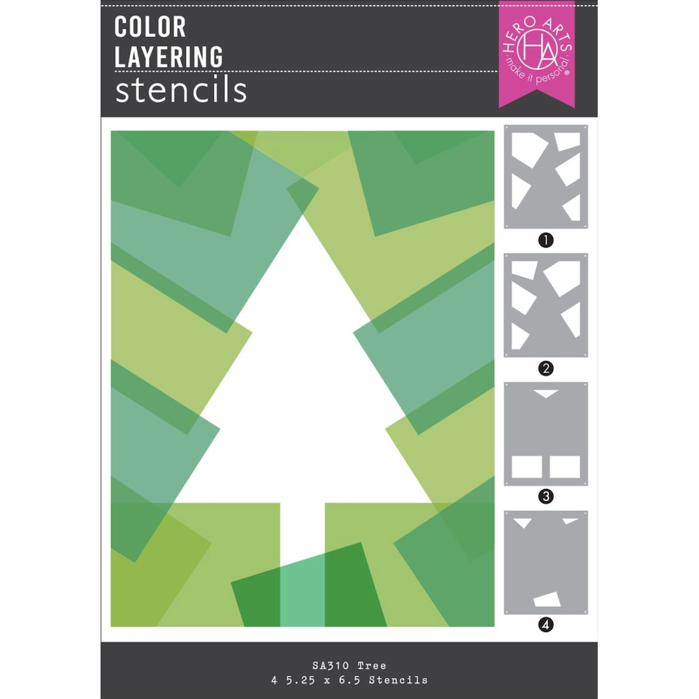 Hero Arts Color Layering Tree Stencil Set sa310 – Simon Says Stamp