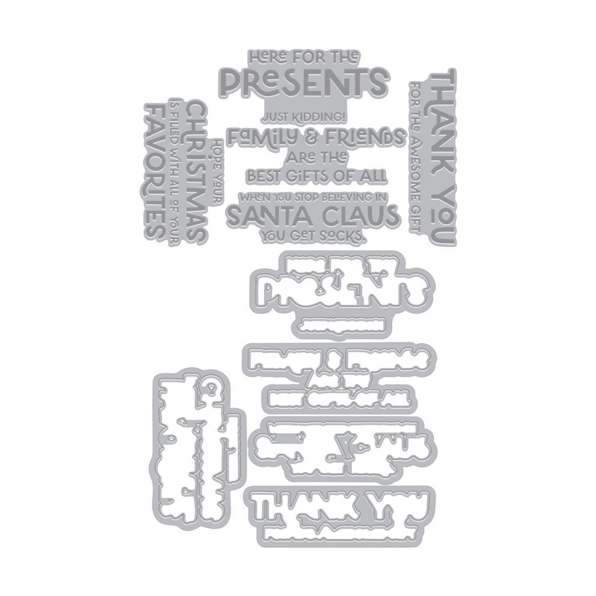 Hero Arts Here for the Presents Letterpress Foil and Die Set hd102 ...