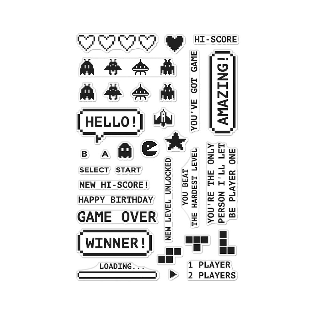 Hero Arts Ralph Tyndall Retro Game Clear Stamp Set cm781 – Simon Says Stamp